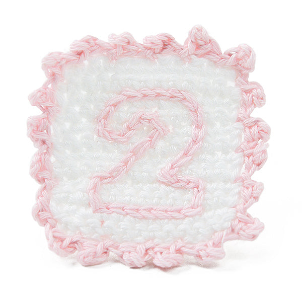 Crochet Baby Block Number 2 Applique/Patch - Pink – Expo International Inc