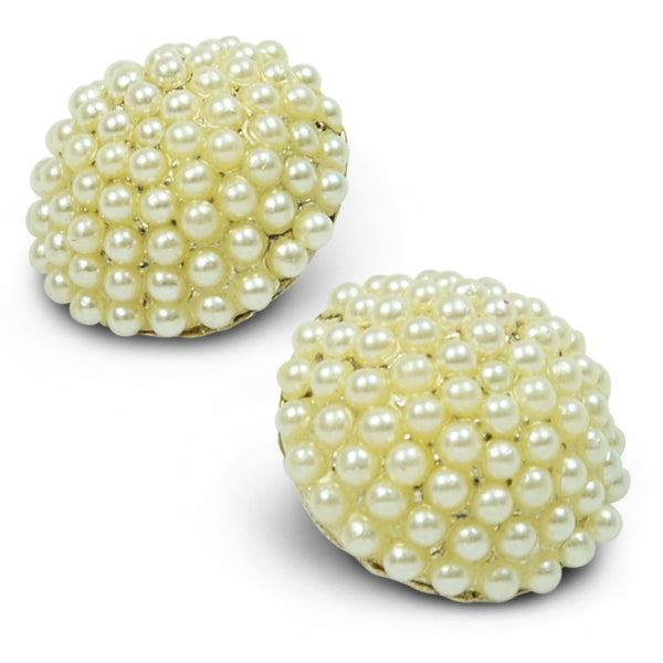 White Pearl Button With Silver Plating 2 PK – Expo International Inc