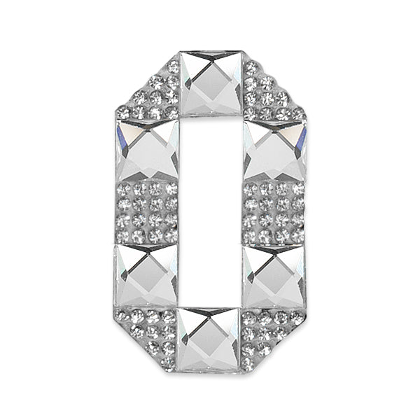 Pack of 2 Number 0 Iron On Rhinestone Applique/Patch - Crystal – Expo ...